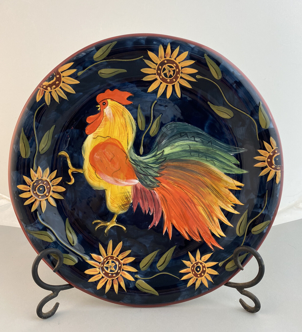 Susan Winget Stoneware Rooster Collectible Plate 11 1/4” | eBay