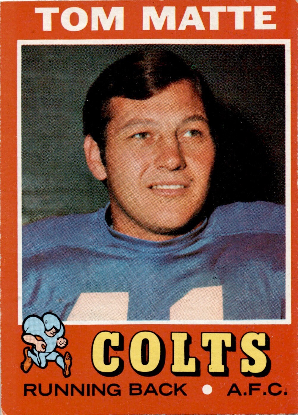 1971 TOM MATTE - TOPPS #263 - BALTIMORE COLTS - NFL - NICE CARD | eBay