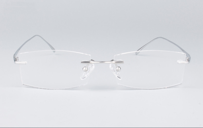 Pure Titanium Men‘s Rimless Eyeglasses Frames Rectangle Glasses Frame ...