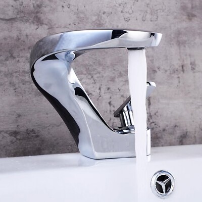 Modern Bathroom Basin Sink Taps Waterfall Single Lever Vanity Mixer Tap ...