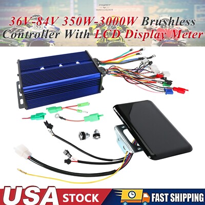 36V 48V 52V 60V 62V 72V 84V 350-3000W Brushless Controller & Display ...