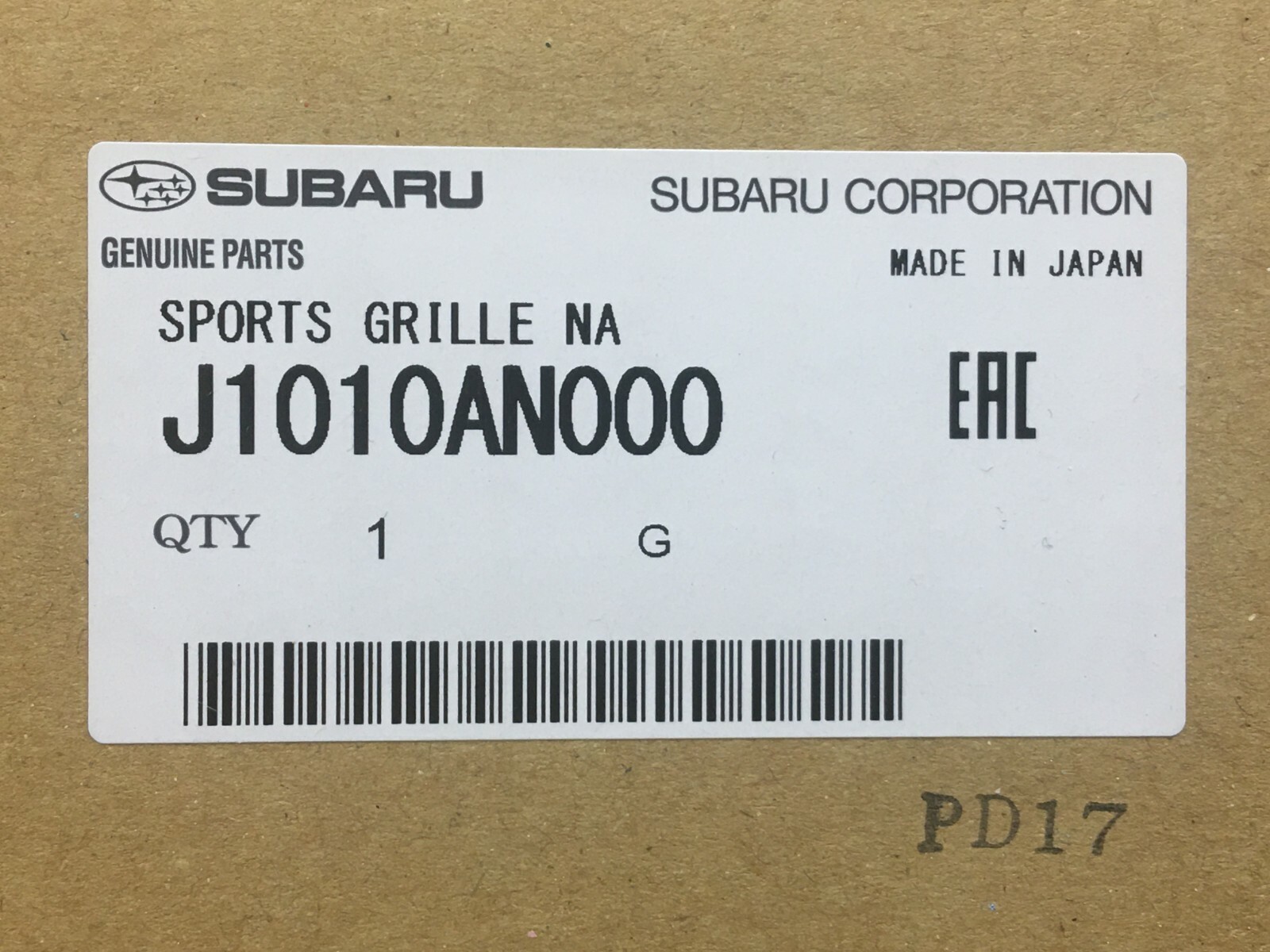 2020-2022 Subaru OUTBACK Sport Grille Black J1010AN000 NON TURBO Models ...