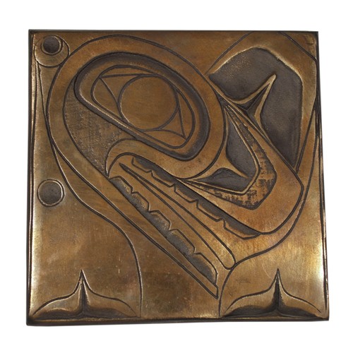 NORTHWEST COAST HAIDA STYLE BRASS BRONZE WHALE WALL PLAQUE FIRST ...