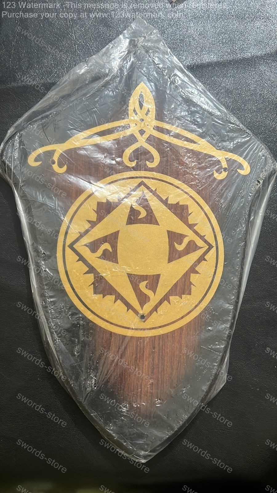 Fantasy Shield Wall Plaque Wooden Emblem Decore Medieval Style Wall Art ...