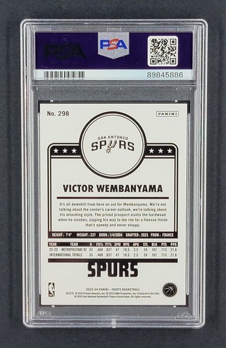2023-24 Panin NBA Hoops Teal Explosion #298 Victor Wembanyama RC PSA 10 ...