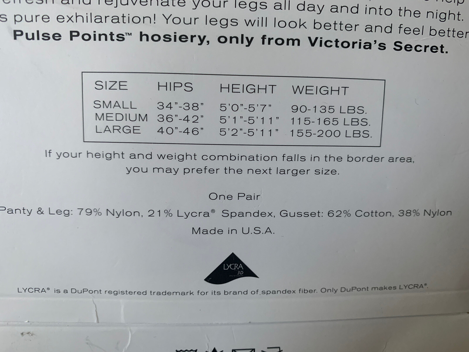 Victorias Secret SM Pulse Points Compression Level 1 Sheer Control Top ...