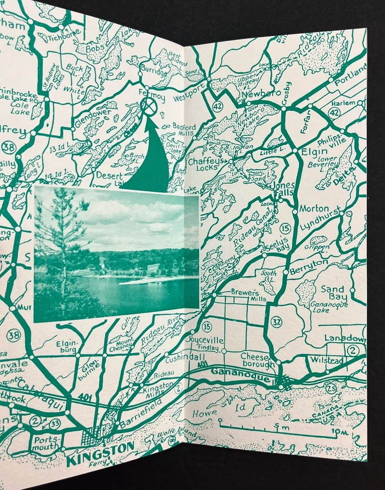 1970s Canoe Lake Godfrey Ontario Tent Trailer Park Map Vintage Travel ...