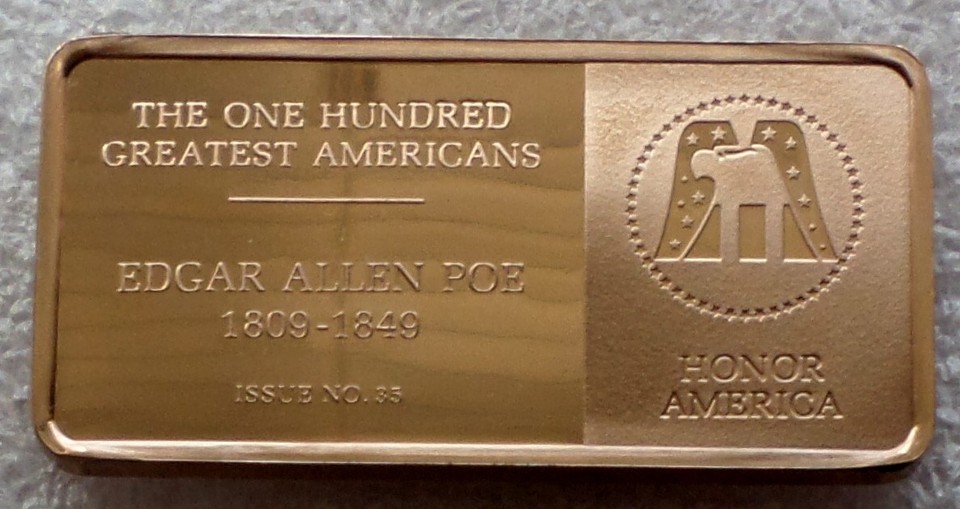 Edgar Allan Poe Vintage Commemorative Bronze Scene From The Raven | eBay