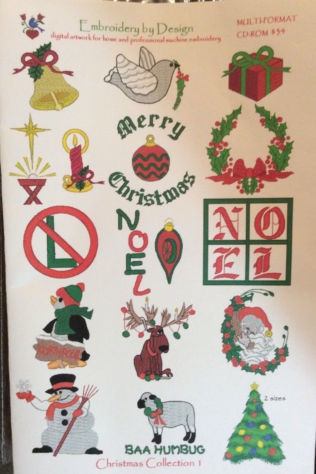 EMBROIDERY BY DESIGN-CHRISTMAS COLLECTION 1 MACHINE EMBROIDERY CD ...