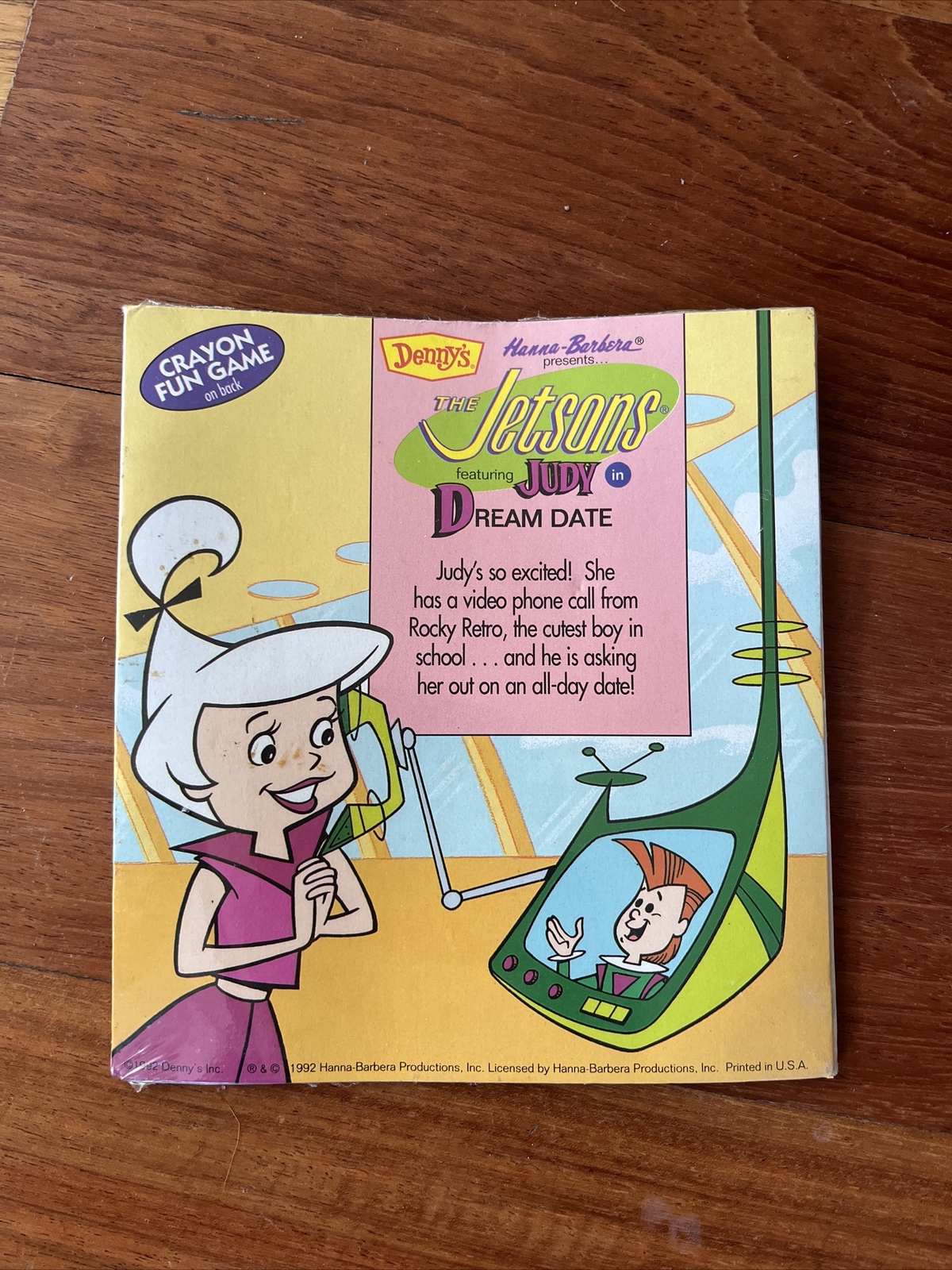 Vtg 1992 Denny's The Jetsons Crayon Fun Game Judy in Dream Date Book ...