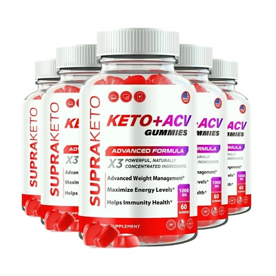 5-Pack SupraKeto Keto ACV Gummies - Supra Keto ACV Gummies - 300 ...