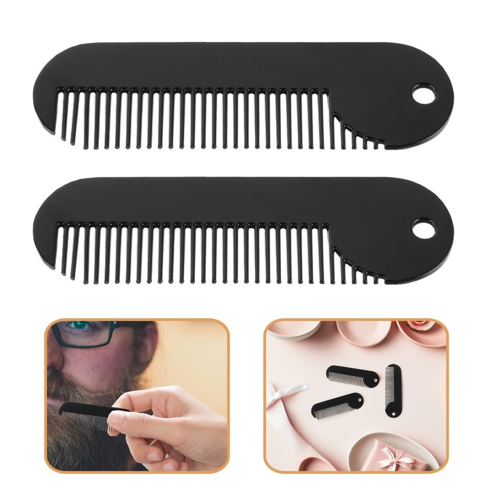 4 PCS Portable Mini Beard Comb Mens Combs for Hair Pocket Mustache ...