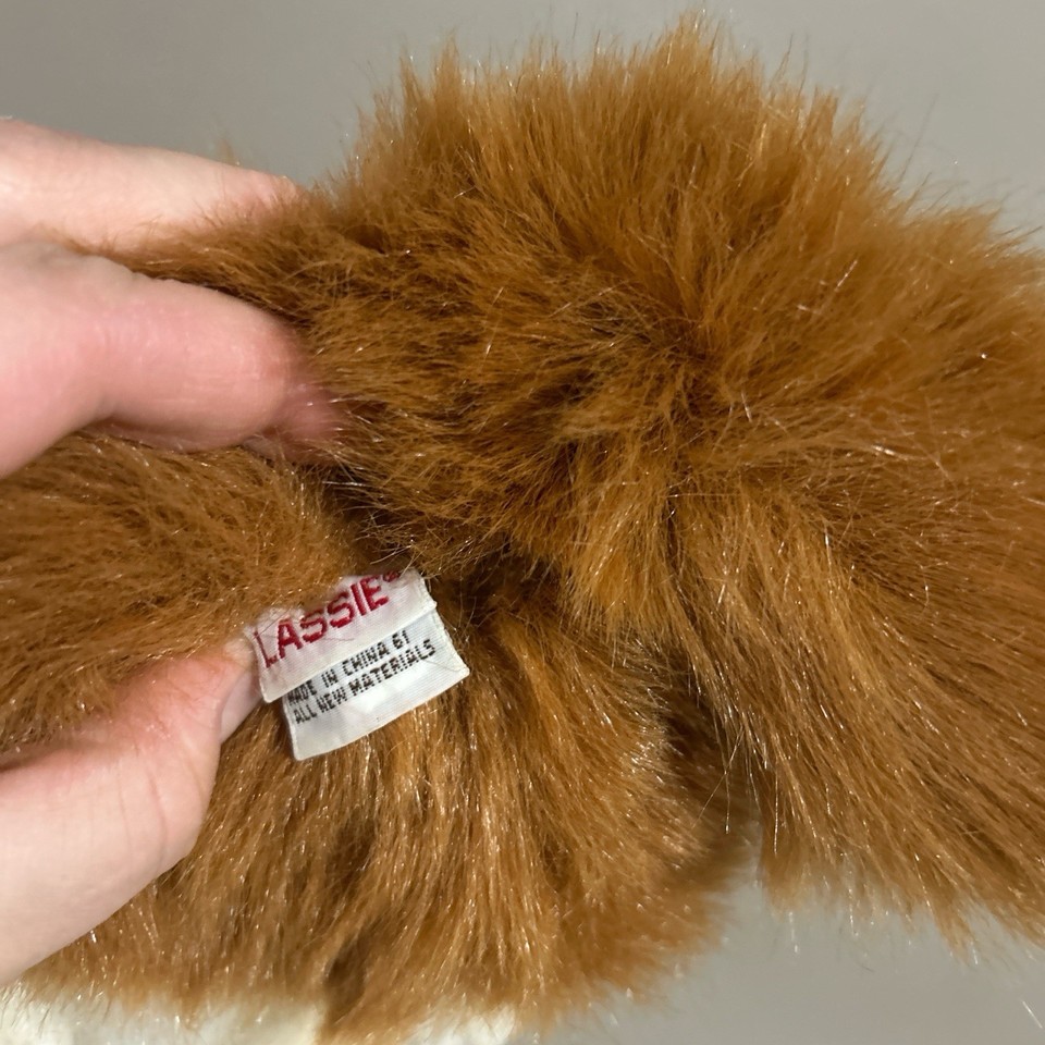 Vintage Gund Lassie Plush Brown White Collie Puppy Dog Stuffed Animal ...