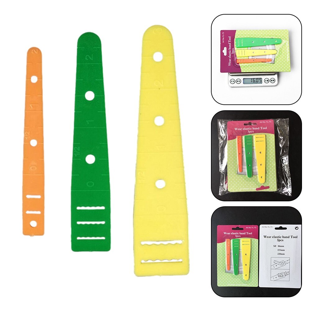 Multicolor Plastic Threader Set for Elastic Straps 3 Sizes Easy and ...