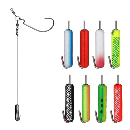 Fishing Metal Jig Crank Hook Attached Roller Punch Shot Rig Hook Kit ...