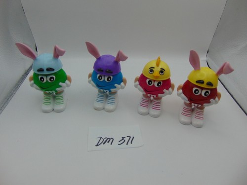 Four Easter Spring M&M candy Containers Figures Rabbits & Chicken Lot ...