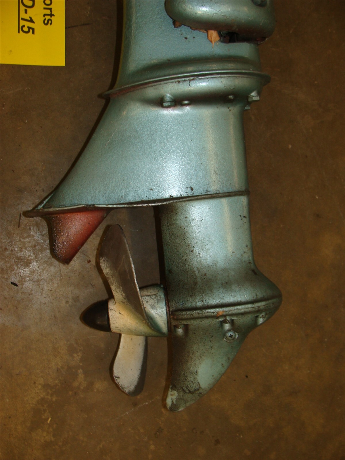 1958 Johnson CD-15 5.5hp outboard motor lower unit drive prop tiller ...