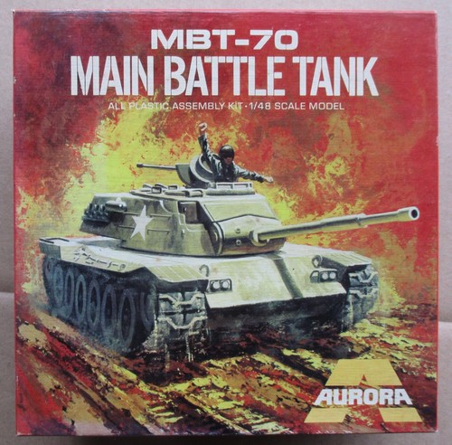 Aurora MBT 70 Main Battle Tank 1/48 Vintage 1969 Square Box Model Kit ...