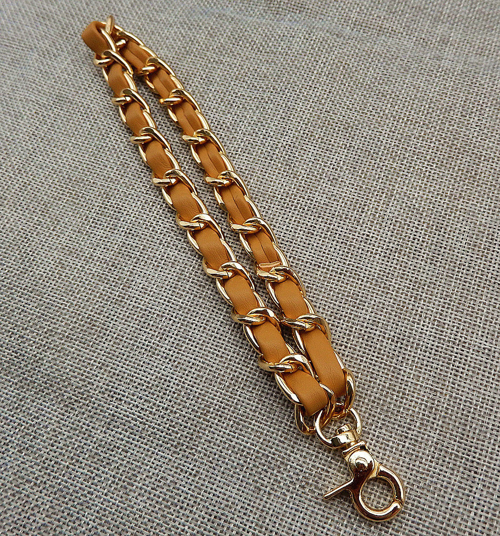 Leather Metal Chain Handbag Wallet Handle Purse Strap Wristlet for ...