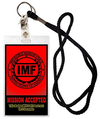IMF Badge Mission Impossible HALLOWEEN COSTUME MOVIE PROP - ID/Security ...