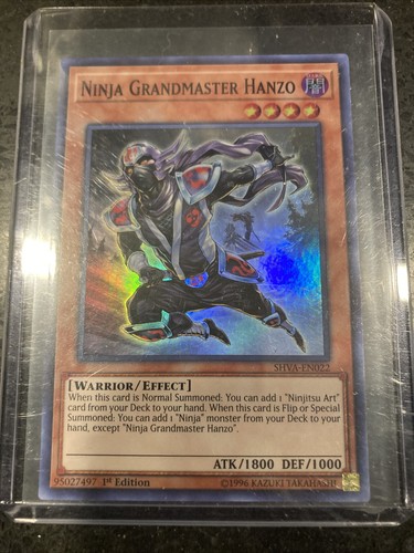 Yugioh! Ninja Grandmaster Hanzo - SHVA-EN022 - Super Rare 1st Ed Ships ...