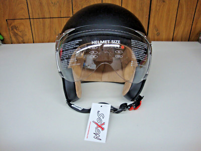 Soxon NTNK N325 Mono Night Leather Open-Face Motorcycle Helmet Large | eBay