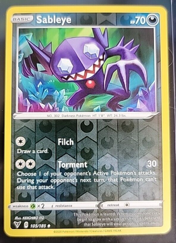 Pokémon TCG Sableye Vivid Voltage 105/185 Reverse Holo Uncommon | eBay