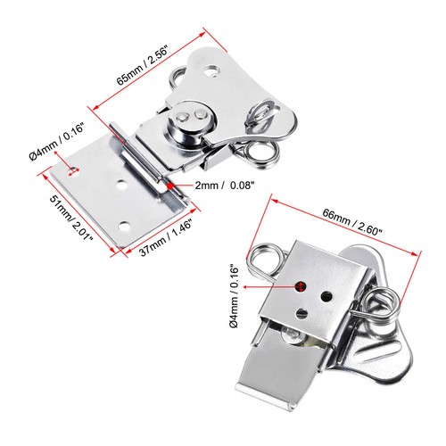 2.56" Iron Spring Loaded Butterfly Twist Latch Large Keeper w keyhole ...