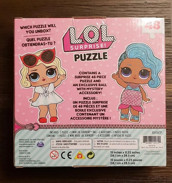 LOL Surprise Puzzle W/ Mini Accessory Ball Poster Inside 48pc Jigsaw ...