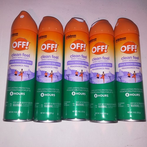 Set of 5 Off Insect Repellent Clean Feel Fragrance Free Long Lasting 8 ...