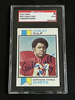 HOF CURLEY CULP 1973 TOPPS ROOKIE SIGNED AUTOGRAPHED CARD #167 SGC ...