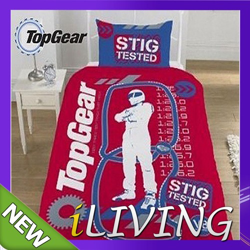 TEEN BOYS RED GENUINE LICENSED TOP GEAR STIG TESTED SINGLE QUILT COVER ...