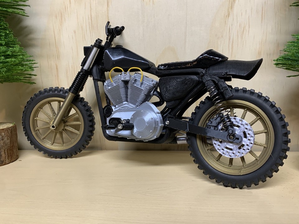 3D Printed Motorcycle Toy 1:6 scale Harley Sportster Hooligan Model/toy ...