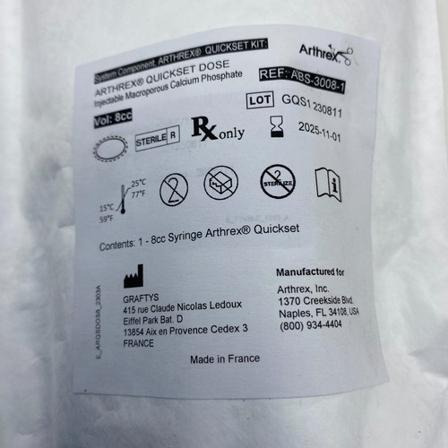 ARTHREX ABS-3008-1 QUICK SET KIT 8cc, GQS1 230811 NEW | eBay