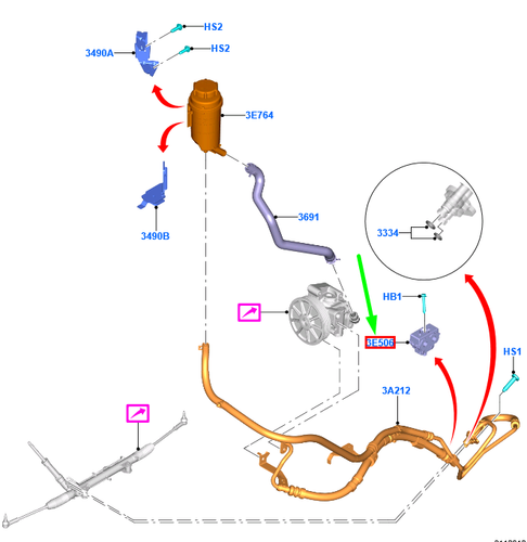 FORD TRANSIT MK4 Clip de tuyau de direction assist e 2009688 GK21-3E506 ...