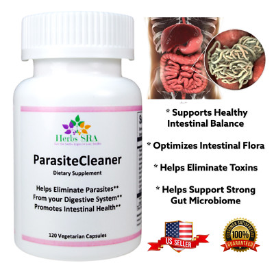 PARASITE CLEANSER 120 Capsules Papaya Seed, Wormwood, Black Walnut Hull ...