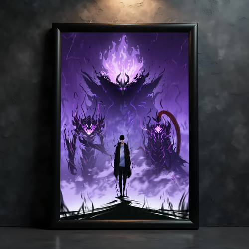 Solo Leveling Jin-Woo Shadow Monarch Poster Print - No Frame | eBay