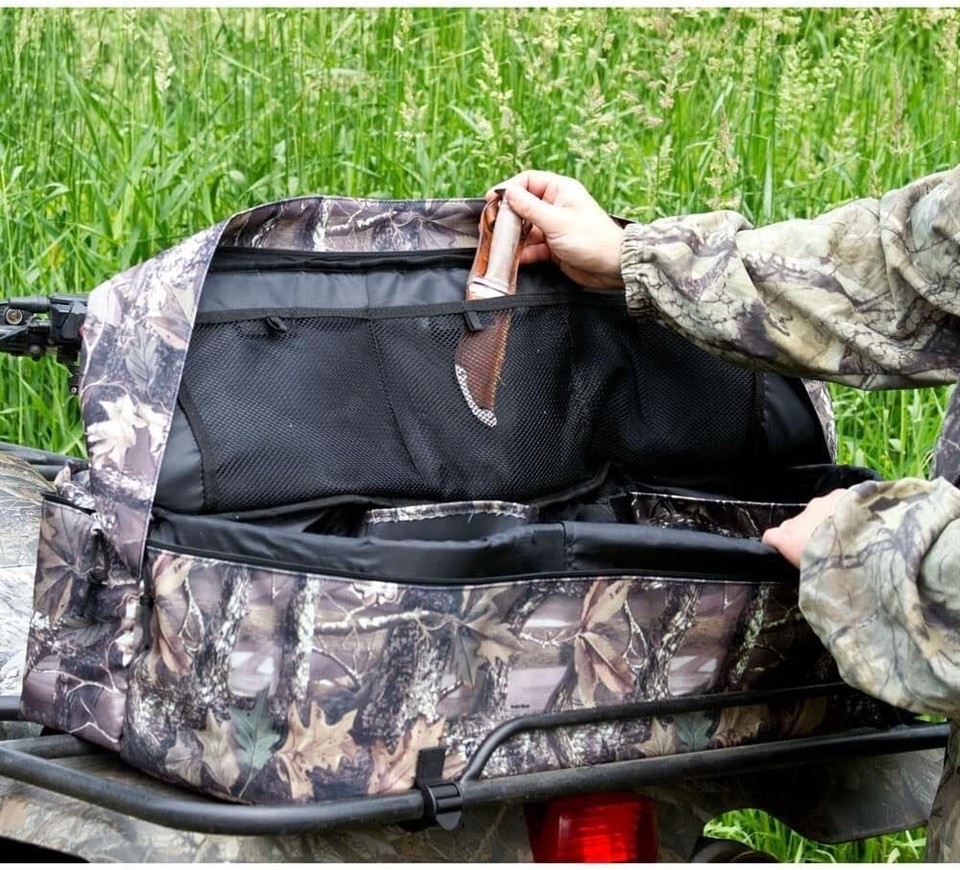 ATV Rear Rack Camo Cargo Pack Padded Soft Luggage Storage Utility Bag ...
