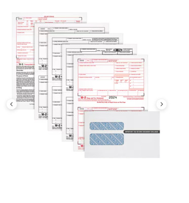 Adams 2024 W-2 4-Part Laser/Inkject Tax Forms 50/pack (LW2425Q) 514903 ...