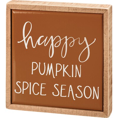 "Happy Pumpkin Spice Season" by PBK Fall Mini Box Sign Wooden New | eBay