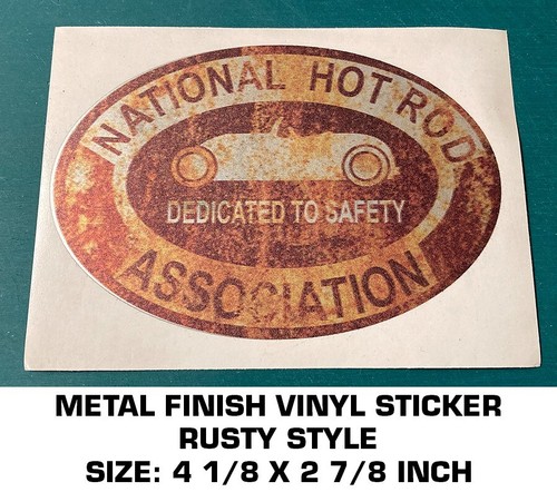 NHRA NATIONAL HOT ROD ASSOCIATION DECAL STICKER VINTAGE RUSTY LOOK ...