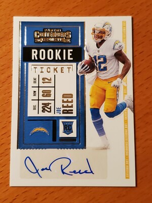 2020 Contenders Rookie Auto # 201 Joe Reed Virginia LA Chargers WR ...