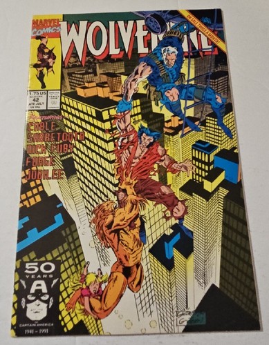 Wolverine #42 Marvel Comics 1991 Cable, Sabretooth, Jubilee, Nick Fury ...