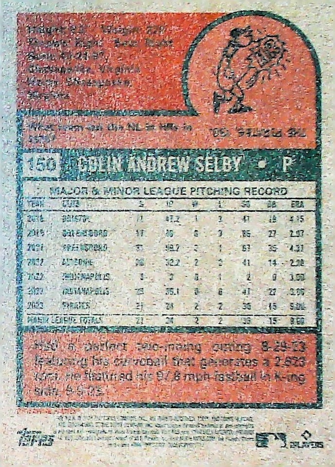 2024 TOPPS HERITAGE #150 COLIN SELBY ROOKIE CARD PITTSBURG PIRATES | eBay