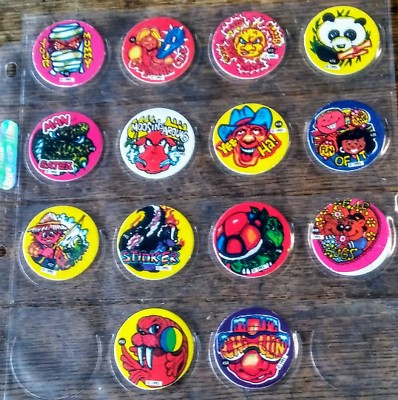 14 RARE 1995 WPF POGS MILK CAPS UNMARKED NUMBERED PARTIAL SET WITH POG ...