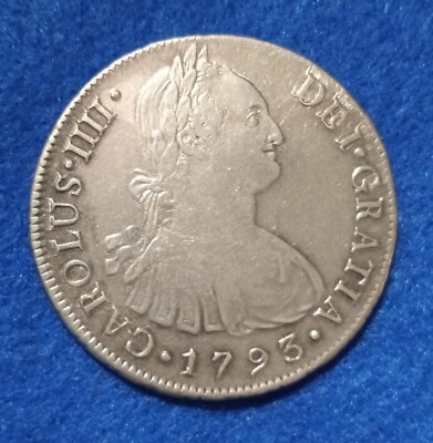 1793 8 REAL CARLOS llll SILVER SPANISH COLONIAL COIN | eBay