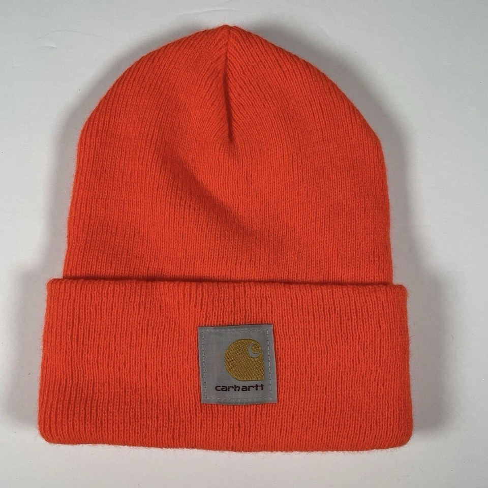 Carhartt Cap Adult One Size Beanie Workwear Acrylic Hi Vis Orange ...