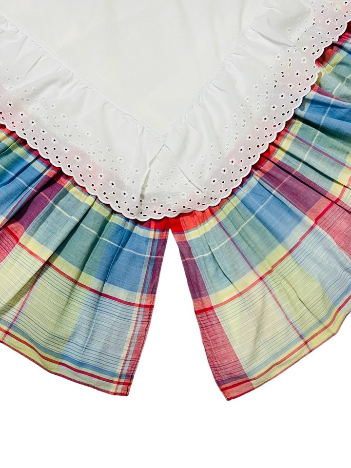 Ralph Lauren Spinnaker Madras Full/QUEEN Dust Ruffle Plaid BedSkirt ...