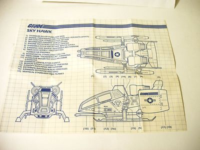 GI G I JOE SKYHAWK VTOL BLUEPRINT SKY HAWK 1984 84 | eBay