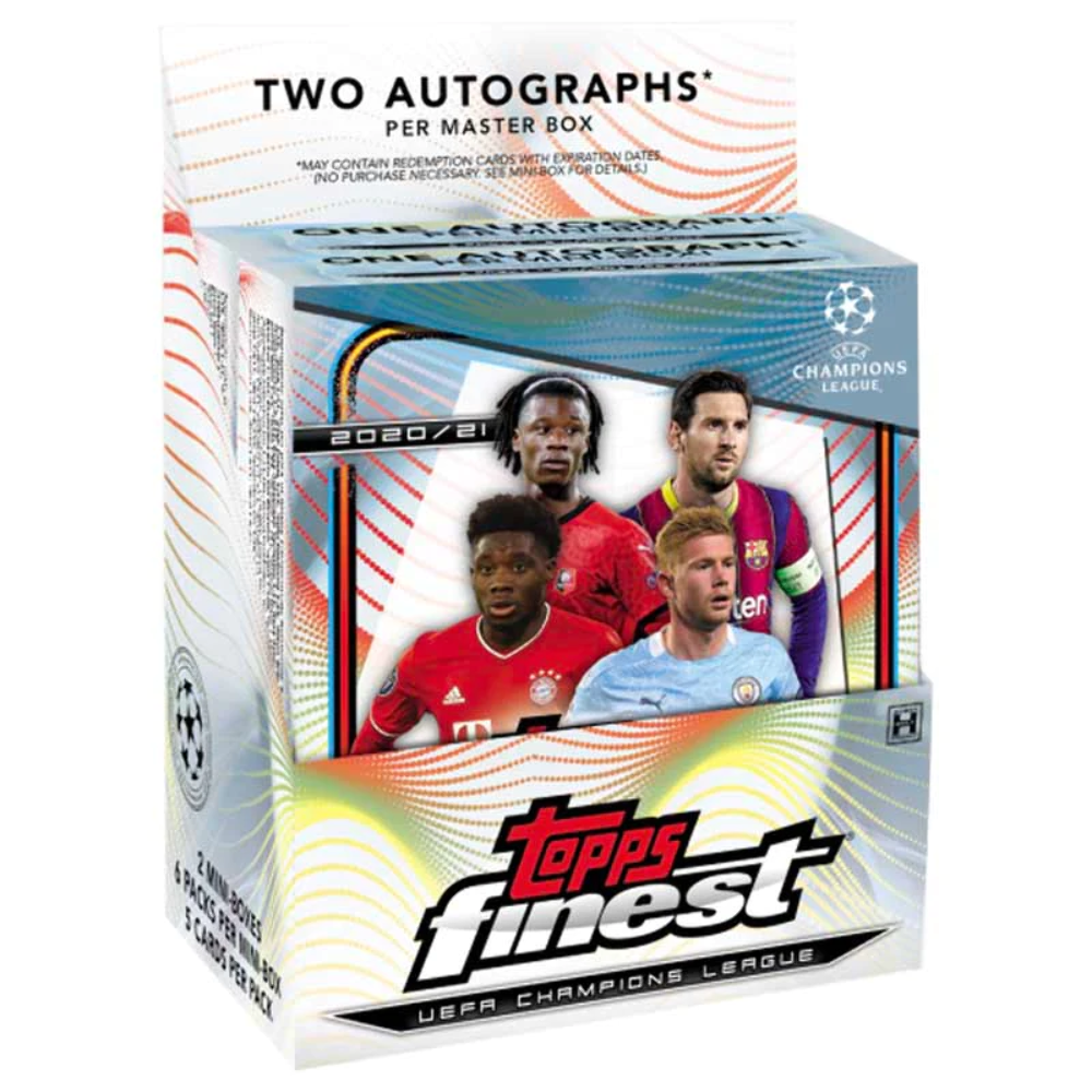 Topps Finest 2020-21 UEFA Champions League Soccer Hobby 8-Box Case for ...